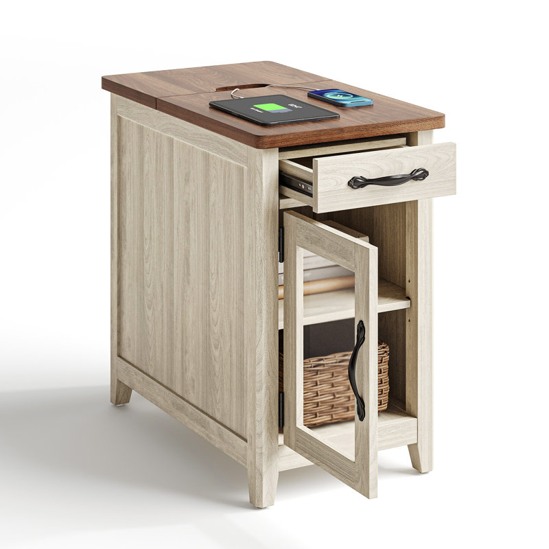 Lark Manor™ Aneshia End Table with Storage and Charging Station & Reviews | Wayfair